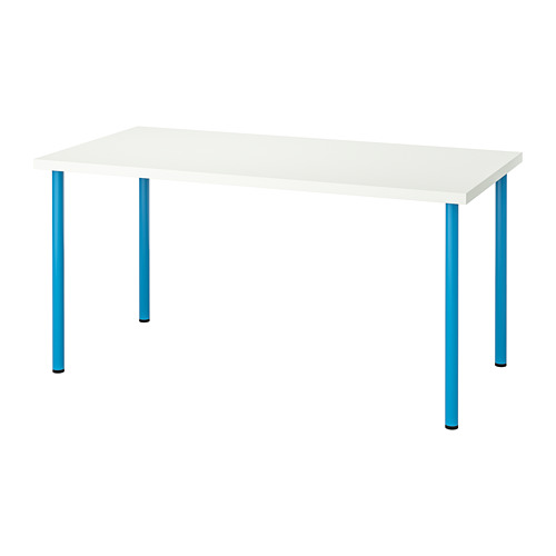 Jual RV IKEA 383 ADILS & LINNMON 150x75 Meja Serbaguna Putih Kaki Biru ...
