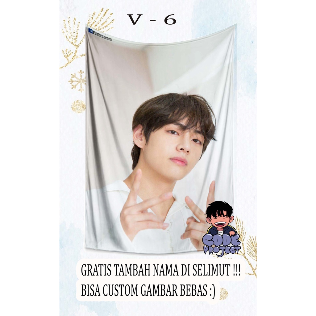Jual Selimut Kim TaeHyung BTS - selimut custom member bts - V BTS ...
