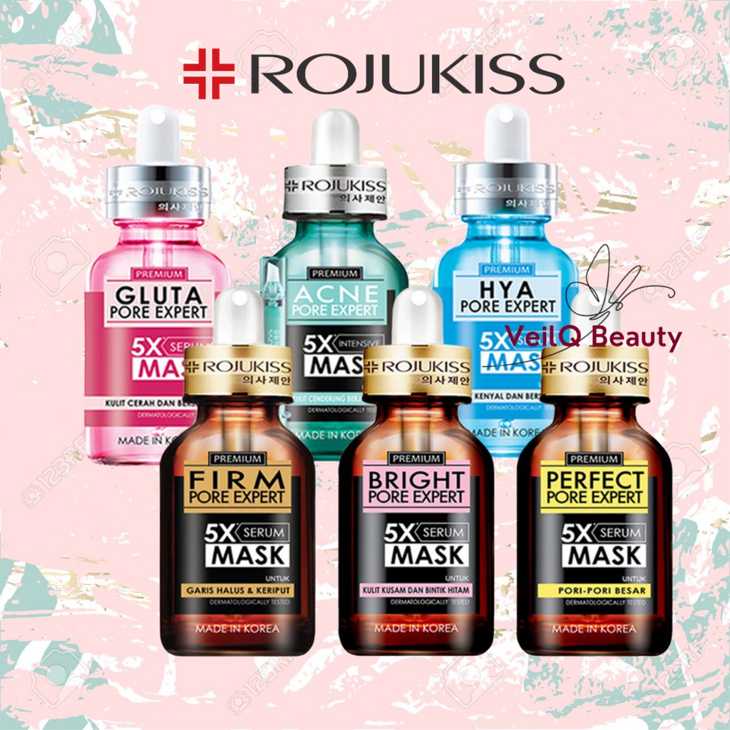 Jual Rojukiss Pore Expert 5X Serum Sheet Mask 25mL Acne Gluta Hya White ...