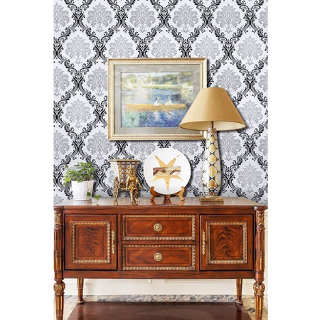 Jual Wallpaper Batik Hitam Dan Batik Silver 1roll. | Shopee Indonesia