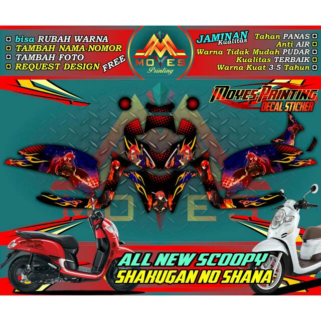 Jual Decal scoopy sticker scoopy decal honda sticker motor honda decal ...