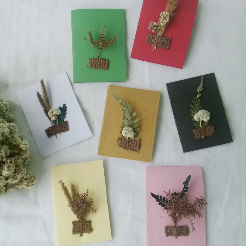 Jual Greeting card/Kartu ucapan bunga kering | Shopee Indonesia