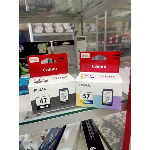Jual TINTA CANON CL 57 &PG 47 BLACK & COLOUR ORIGINAL | Shopee Indonesia