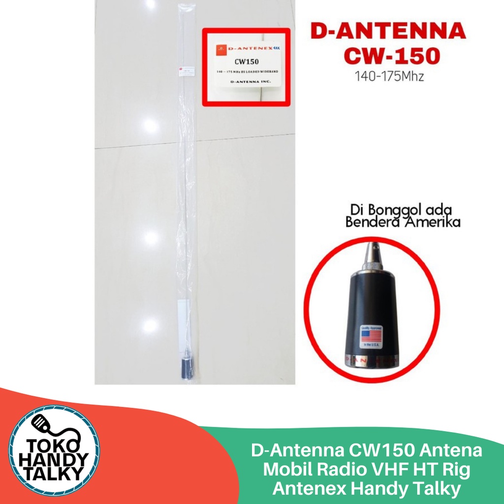 Jual D-Antenna CW150 Antena Mobil Radio VHF HT Rig Antenex Handy Talky ...