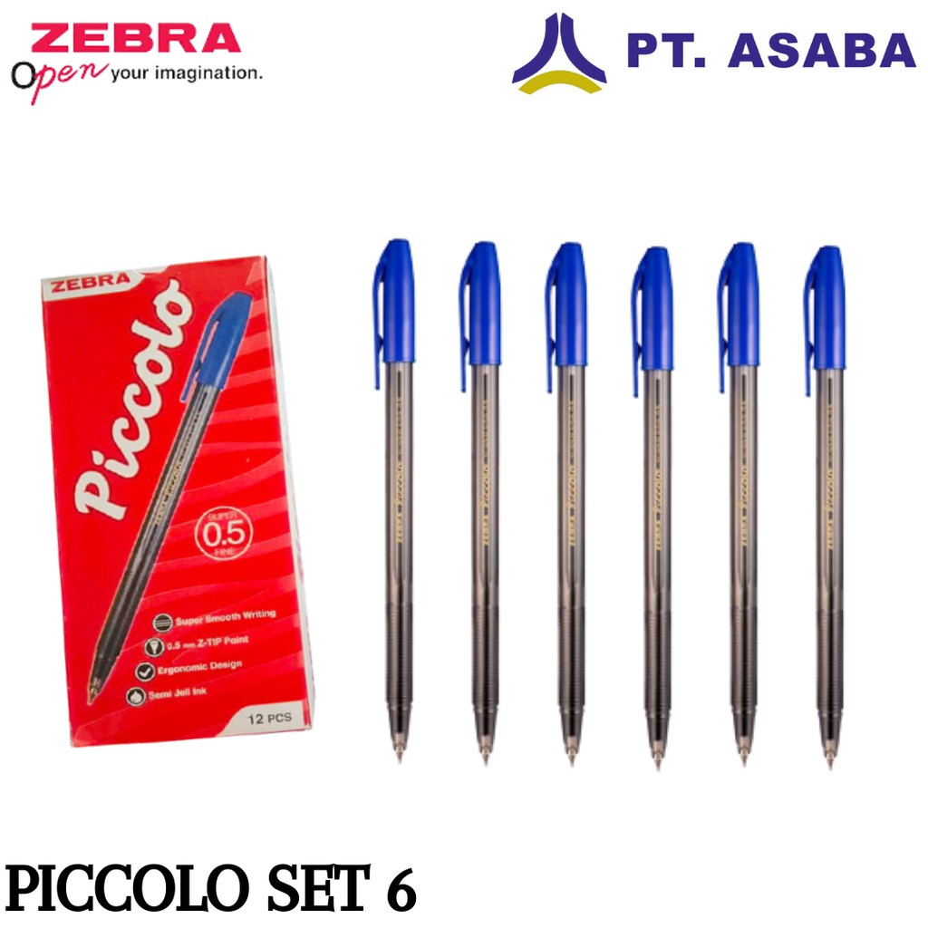 Jual Asaba Bandung - Zebra Pulpen Piccolo 05 Best Seller Set 6Pcs (1 ...