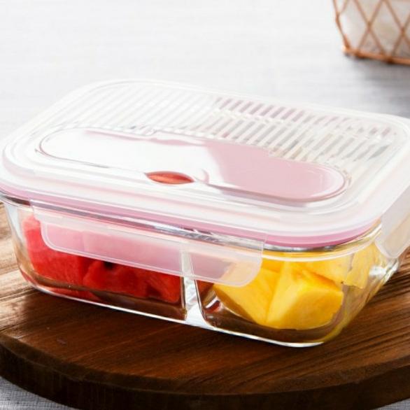 Jual Kotak Tempat Bekal Makan Siang lunch box kaca glass 3 sekat ...