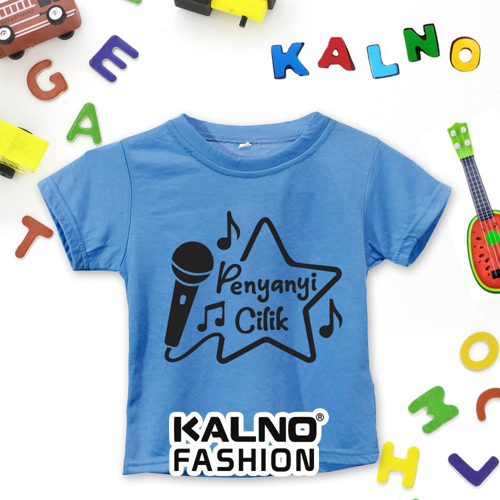 Jual TG99- Baju Anak Tema Musik Warna Biru Sablon Penyanyi Cilik 381 ...