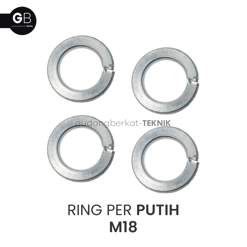 Jual RING PER M18 PUTIH / SPRING WASHER / RING VER 18MM GALVANIS ...