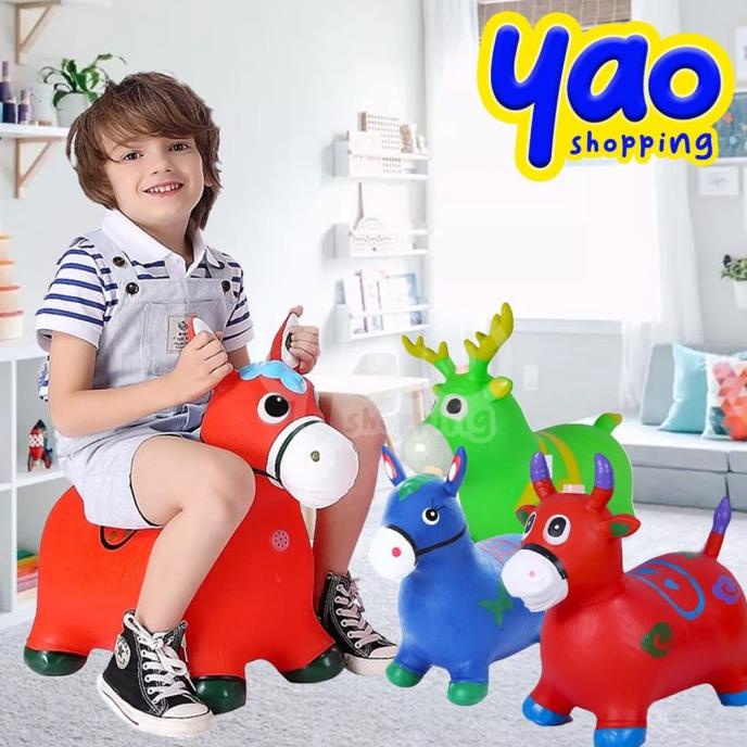 Jual MAINAN KUDA KUDAAN KARET ANIMAL JUMPING MUSIK/MAINAN ANAK KUDA ...