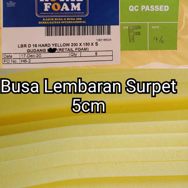 Jual Barang Original 100% Busa Lembaran Tebal 5cm 150x200cm Busa Surpet ...