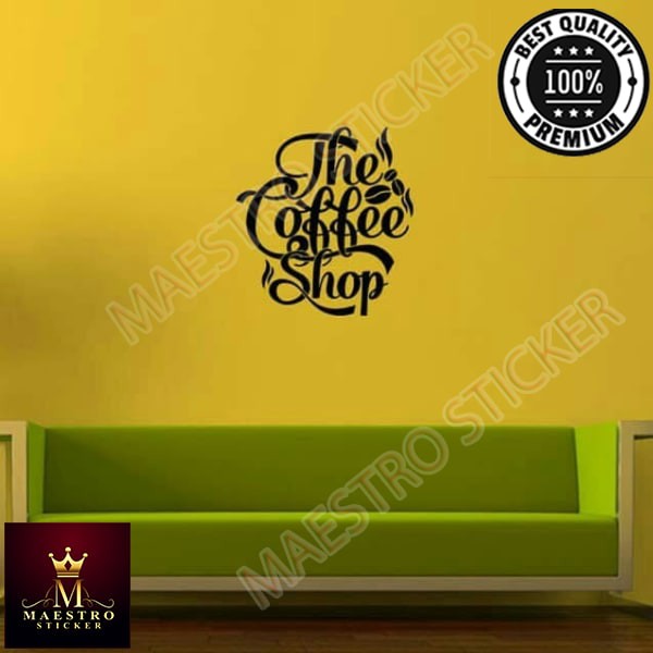 Jual M.STICKER Stiker The Coffee Shop Wall Sticker Kaca Jendela ...