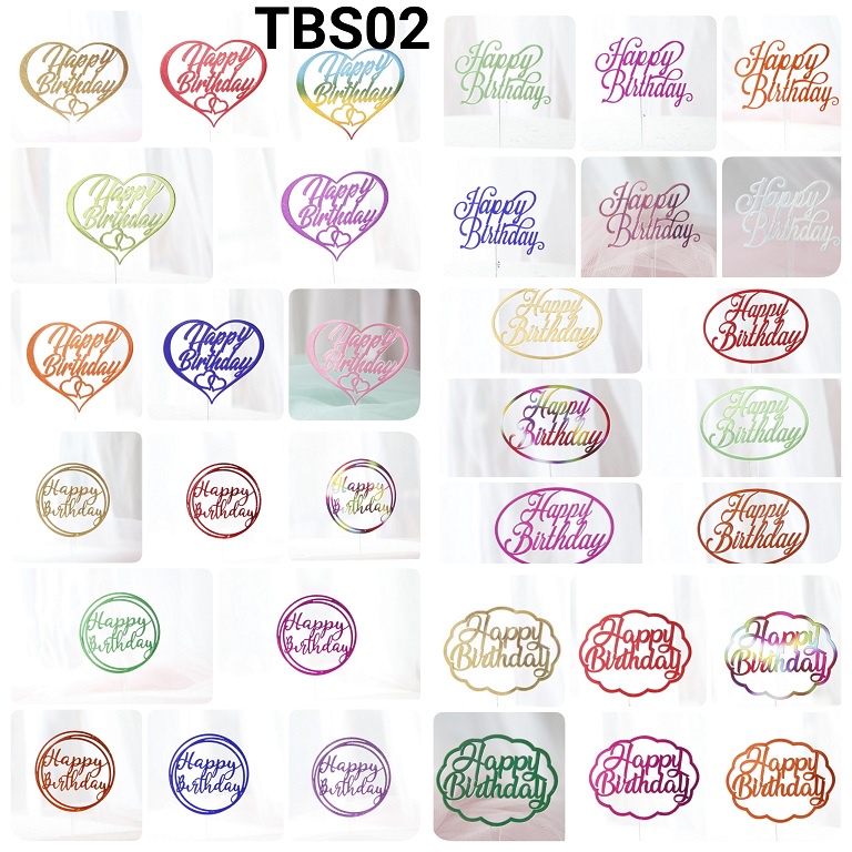 Jual TBS02 Cake topper kue happy birthday ultah oval hati bulat orange ...