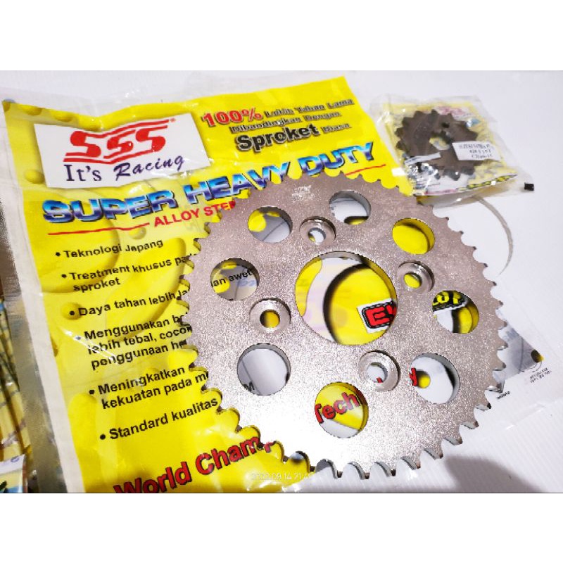 Jual gear DEPAN BELAKANG 428 TEBAL SSS buat GSX 150 GSR R SR SUZUKI RACING GER GIR 428H BAJA ...
