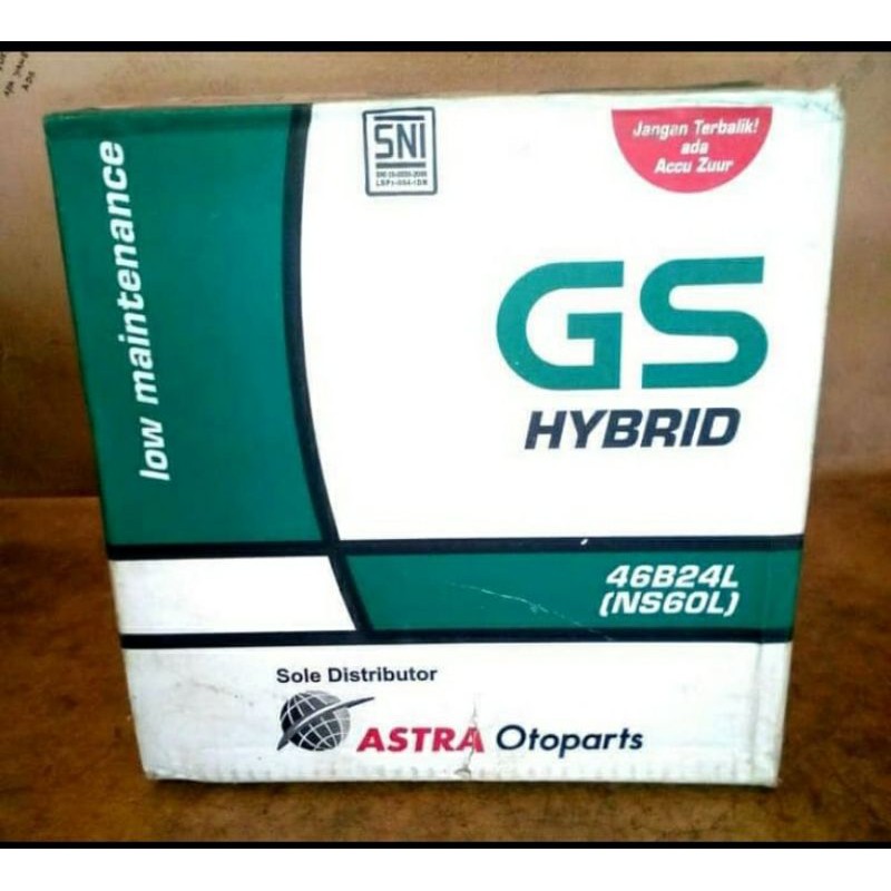 Jual Aki Mobil Ertiga, March, Grand Livina, Evalia NS60L / 46B24L GS hybrid Aki basah | Shopee ...