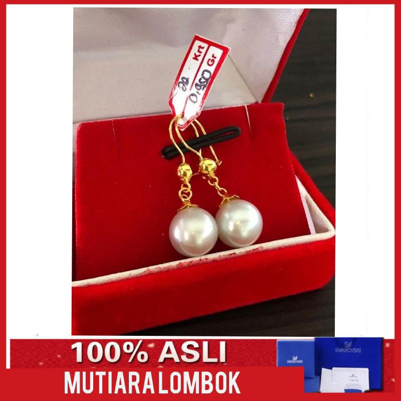 Jual anting emas 22 karat kadar 91.6% mutiara laut mutiara lombok asli ...