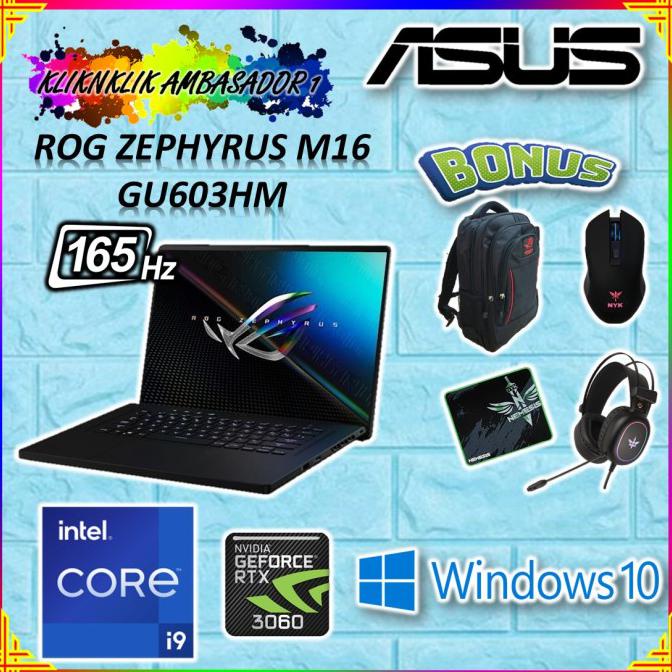 Jual HARGA MURAH LAPTOP ROG ZEPHYRUS M16 GU603HM i9 11900H 16GB 1TB SSD ...