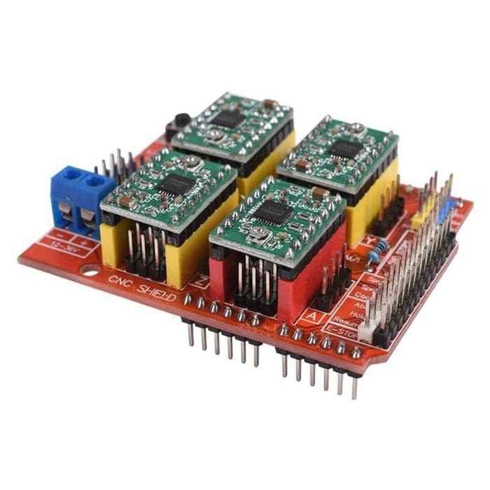 Jual Arduino Uno R3 DIP 16U2 + CNC Shield 4 Axis A4988 driver + kabel ...