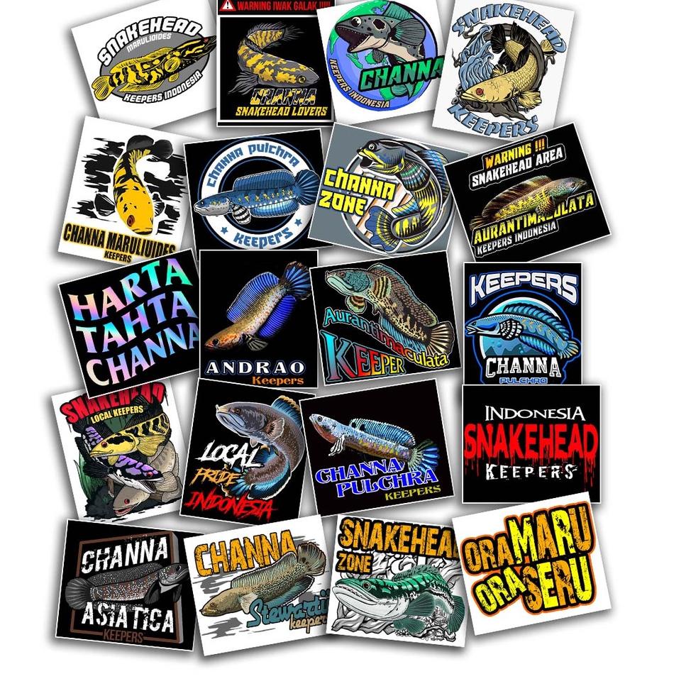 Jual [PRODUK WTBPE] stiker ikan predator channa isi 20 buah sticker ...