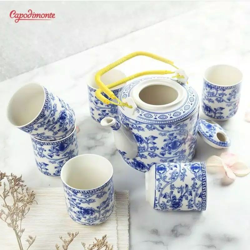 Jual Japanese Tea Pot set 8 pcs Keramik/ Teko Teh Jepang | Shopee Indonesia