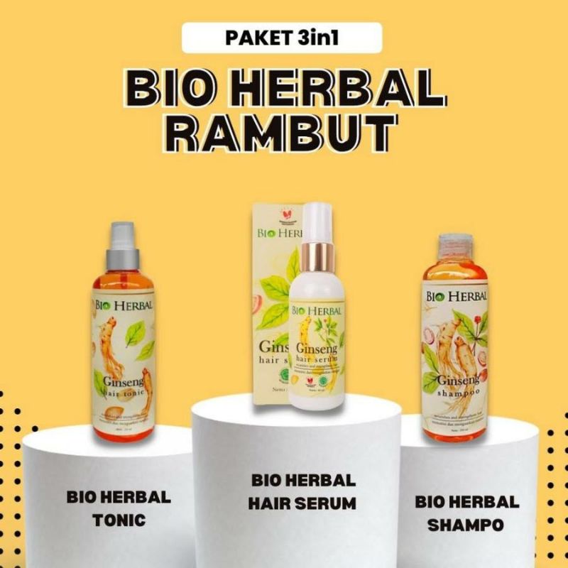 Jual Paket Bio Herbal 3in1 (Shampoo, Hair Tonic, Hair Serum) | Shopee ...