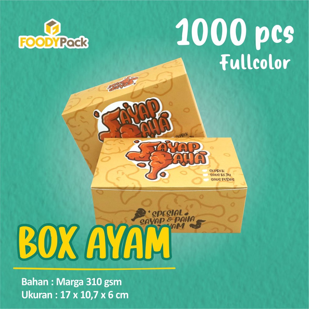 Jual [ PO ±14HARI ] 1.000pcs CETAK FULL WARNA - CUSTOM Dus fried ...