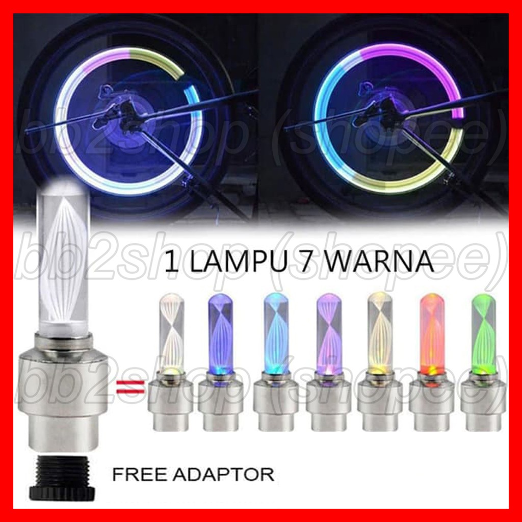 Jual Tutup Pentil LED Lampu Menyala 7 Warna Warni Motif Rainbow Cap ...