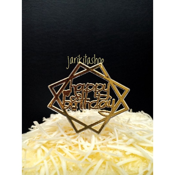 Jual CAKE TOPPER AKRILIK KECIL MINI KOTAK SQUARE CUPCAKE HAPPY BIRTHDAY ...