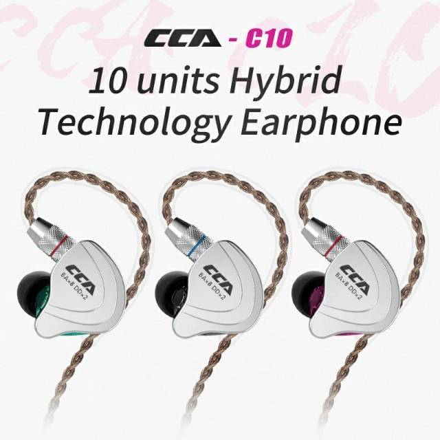 Jual CCA C10 with Mic 4BA+1DDHybrid Technology Earphone 5 Driver ...