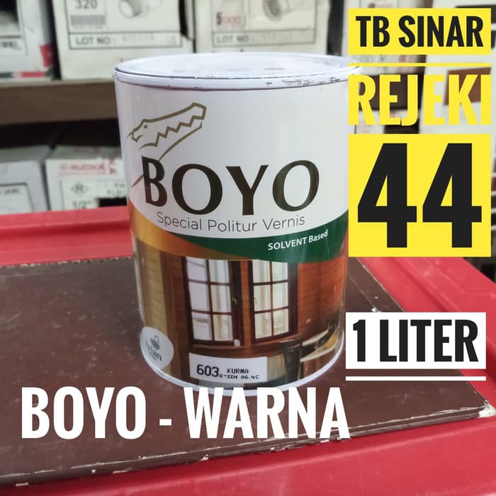 Jual BOYO POLITUR SOLVENT BASED 1 Liter Warna / Vernish Cat Plitur Kayu ...