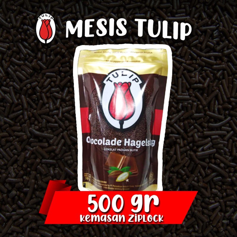 Jual Meses Tulip Dark 500 Gram Ziplock Chocolade Hagelslag Coklat Butir ...