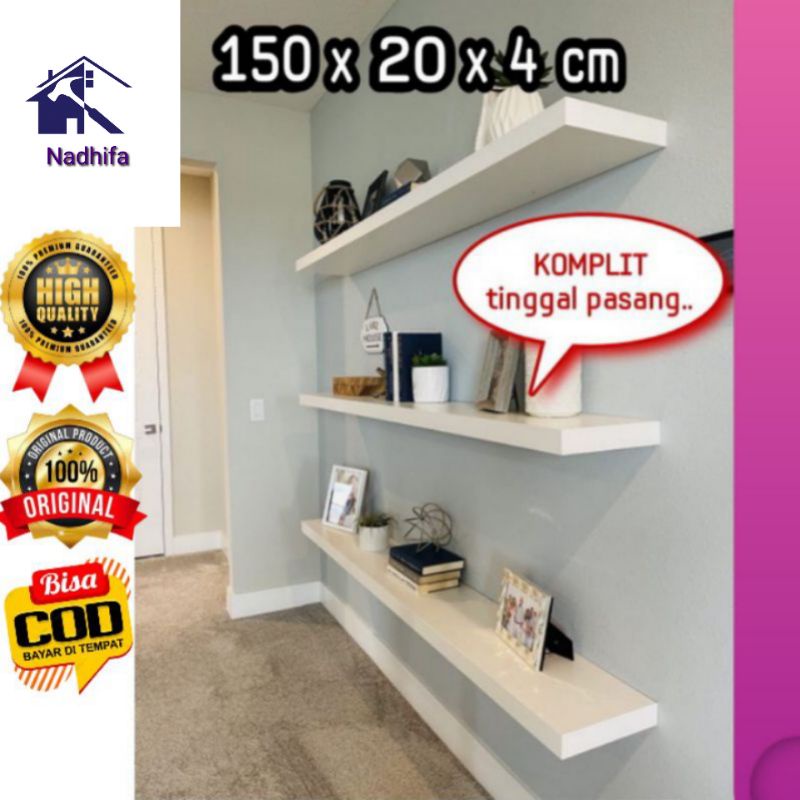 Jual Ambalan Dinding minimalis P150cm x L20cm x T4cm | Shopee Indonesia