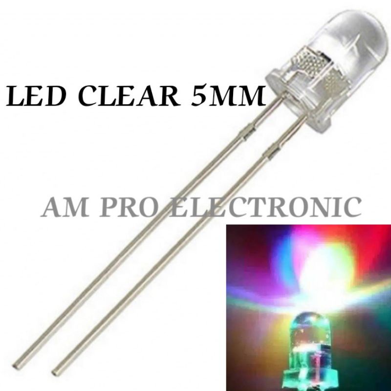 Jual 100PCS Lampu LED Clear 5mm 3 Warna Merah Hijau Biru LED Disco RGB ...