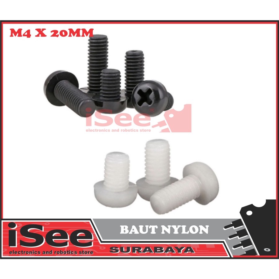 Jual Baut Nylon M4X20mm Cross Screw Nylon height 20mm 20 mm 2 CM nilon ...