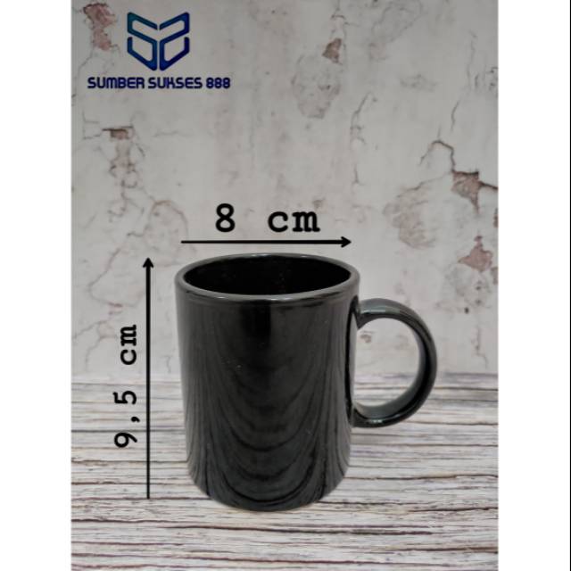 Jual MUG HITAM KERAMIK UNCOATING | PORSELEN MUG KOPI TEH UKURAN 8 CM ...