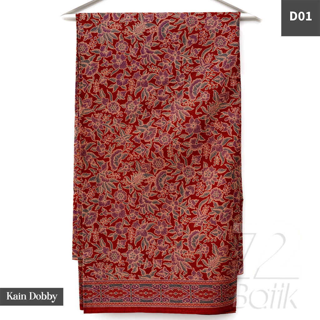 Jual KAIN BATIK PREMIUM Dobby Motif Kembang Warna Merah Burgundy Ungu ...