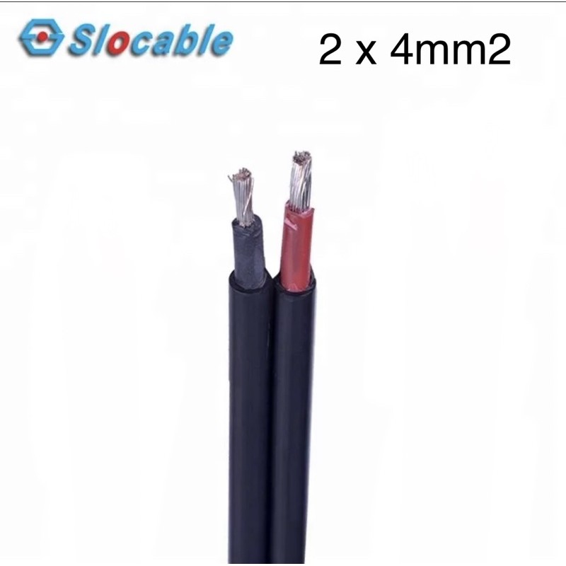 Jual Slocable PV-1F Black 2x4mm Double Core Kabel Panel Surya 2 x 4mm2 ...