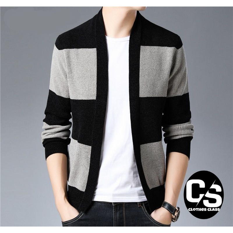 Jual Cardigan Rajut Pria / Cardigan Pria Korea Simple Tanpa Kancing ...
