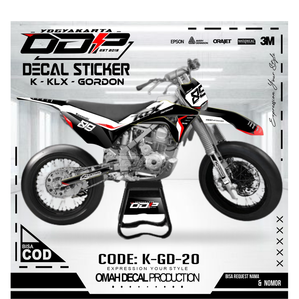 Jual DECAL KLX GORDON FULL BODY KAWASAKI STIKER DEKAL MOTOR TRILL MOTOR ...