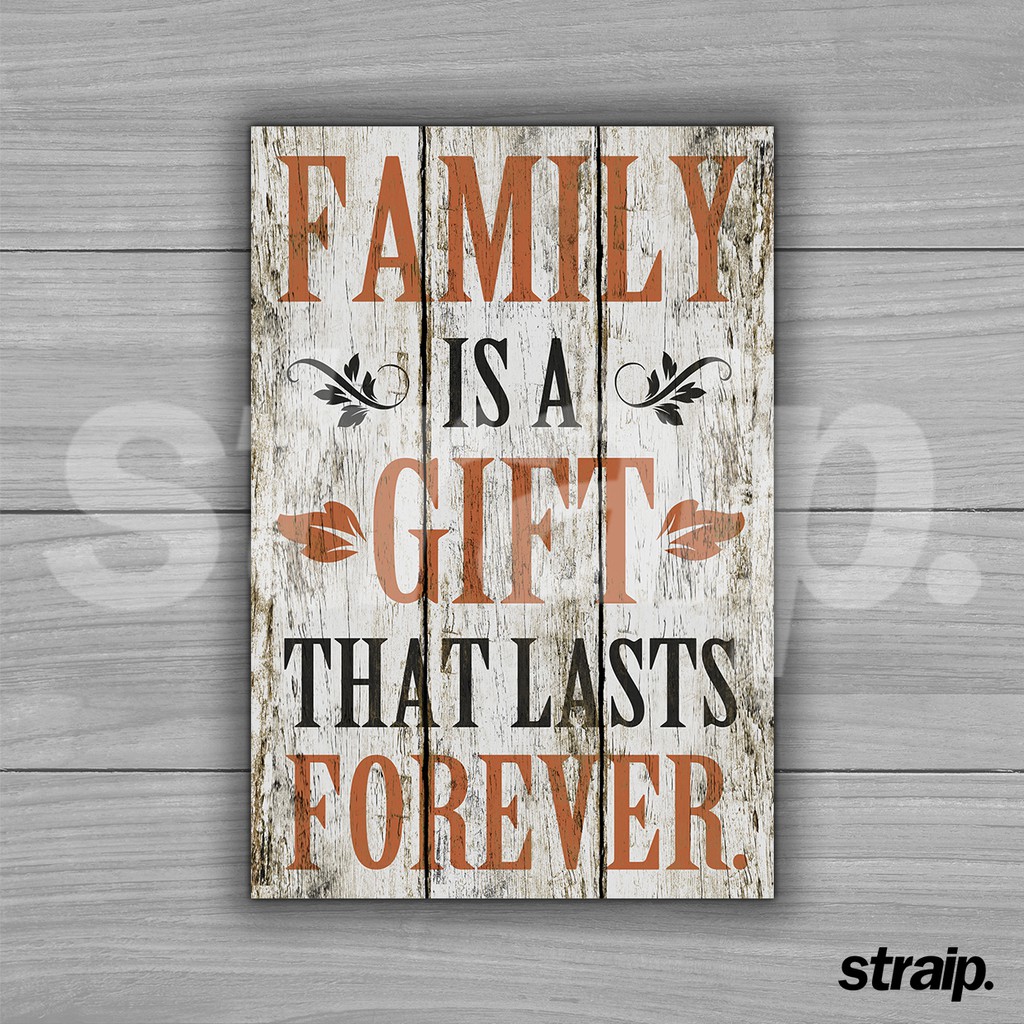 Jual POSTER SIGN KAYU HOME FAMILY - FAMILY IS A GIFT | Shopee Indonesia