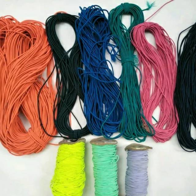 Jual tali karet elastis 2mm 2,5mm jaket diy myog | Shopee Indonesia