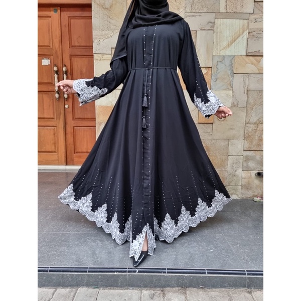 Jual Abaya Hitam Mewah Pesta Dress Maxi Bordir Saudi Zephy Turkey Gamis ...
