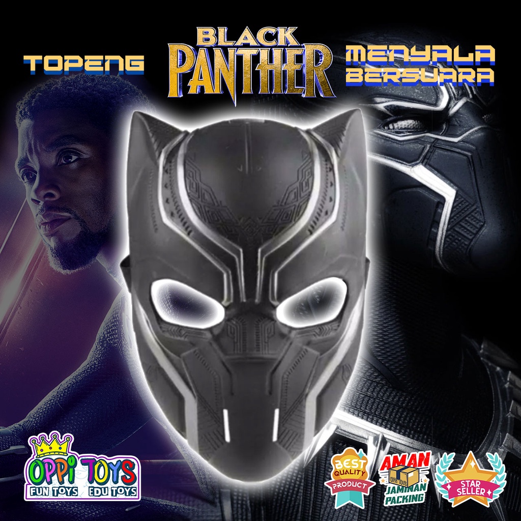Jual Mainan Anak Topeng Super Hero Black Panther Menyala Bersuara ...