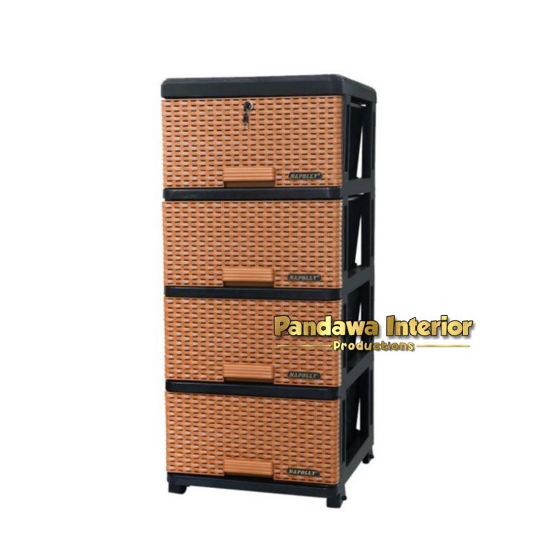 Jual Napolly Container Contac 400/500 Lemari Plastik Rotan 4 Susun dan ...