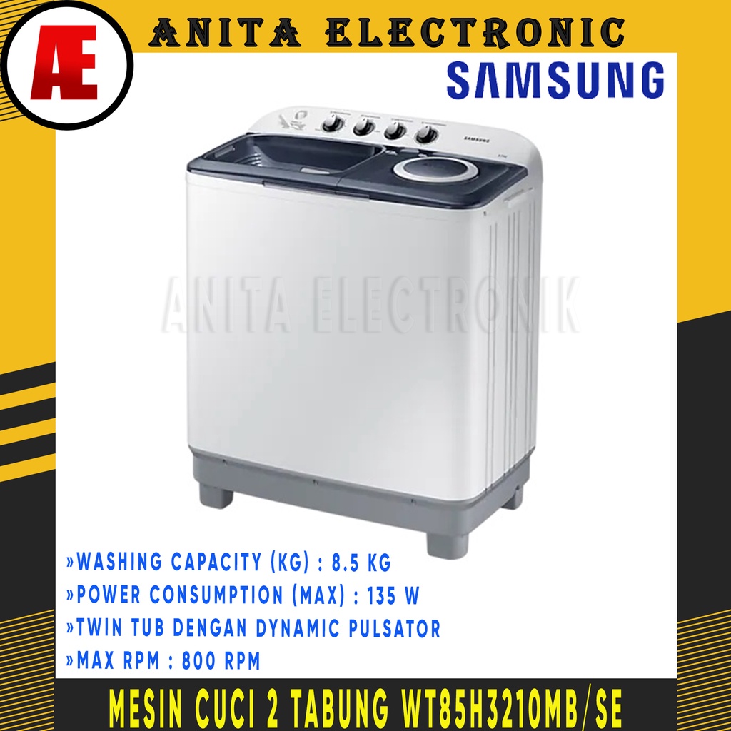 Jual MESIN CUCI SAMSUNG 2 TABUNG 8.5 KG WT85H3210MB/SE GARANSI RESMI | Shopee Indonesia