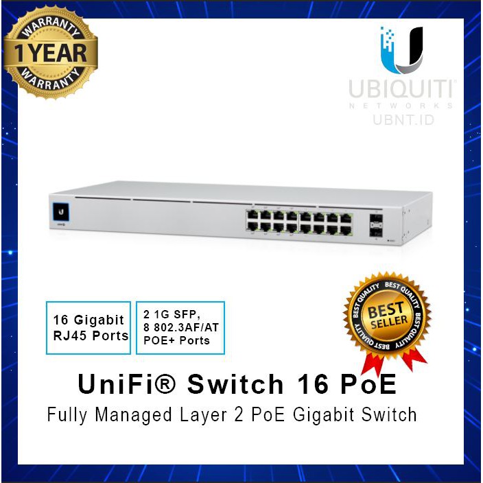 Jual Ubiquiti USW-16-POE UniFi Switch 16 POE Gen2 | Shopee Indonesia