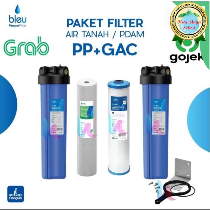 Jual Paket 2 filter saringan air Penguin PBF 20 inch PP+GAC | Shopee ...