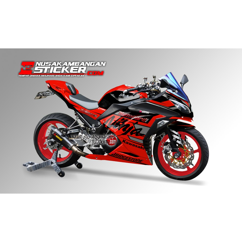 Jual Decal Stiker Motor Ninja 250 fi Full Body Racing Team Merah Grafis ...