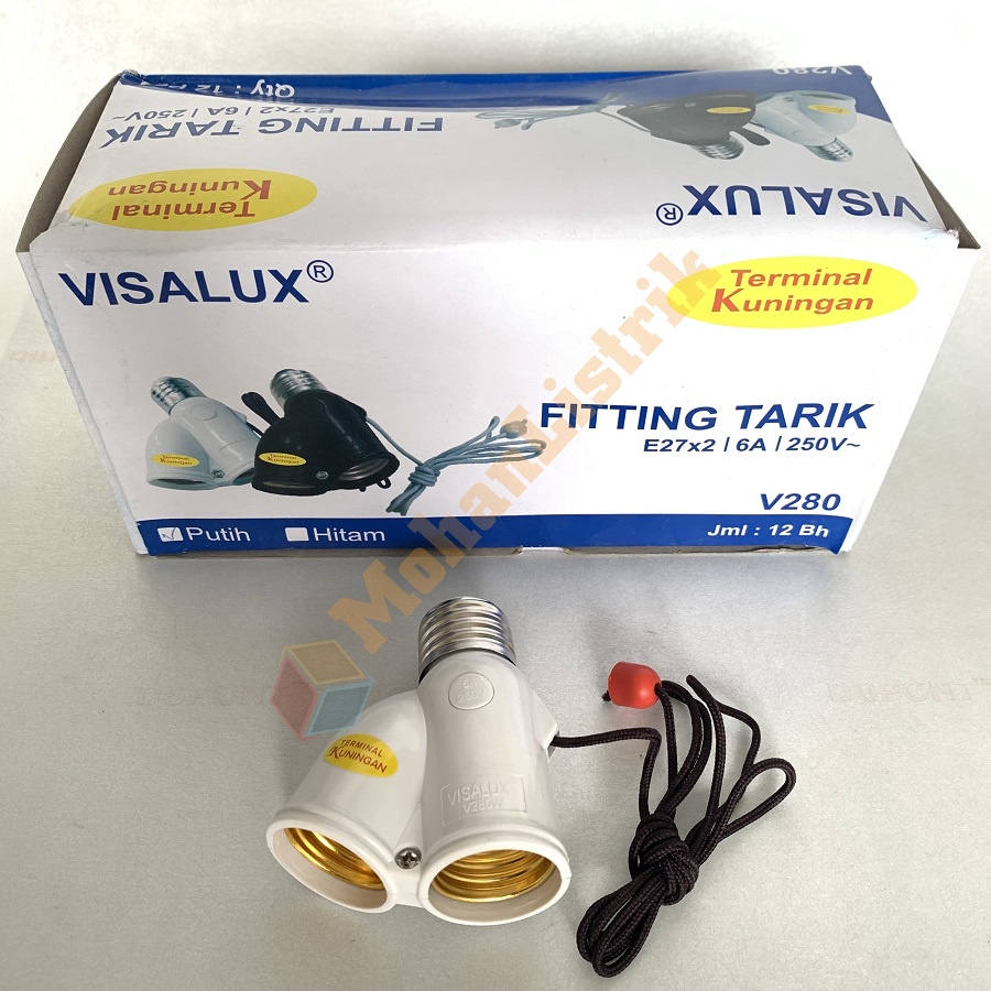Jual Fitting Tarik VISALUX / Fitting Cabang 2 Tarik V280W Terminal Kuningan Hitam Dan Putih SNI ...