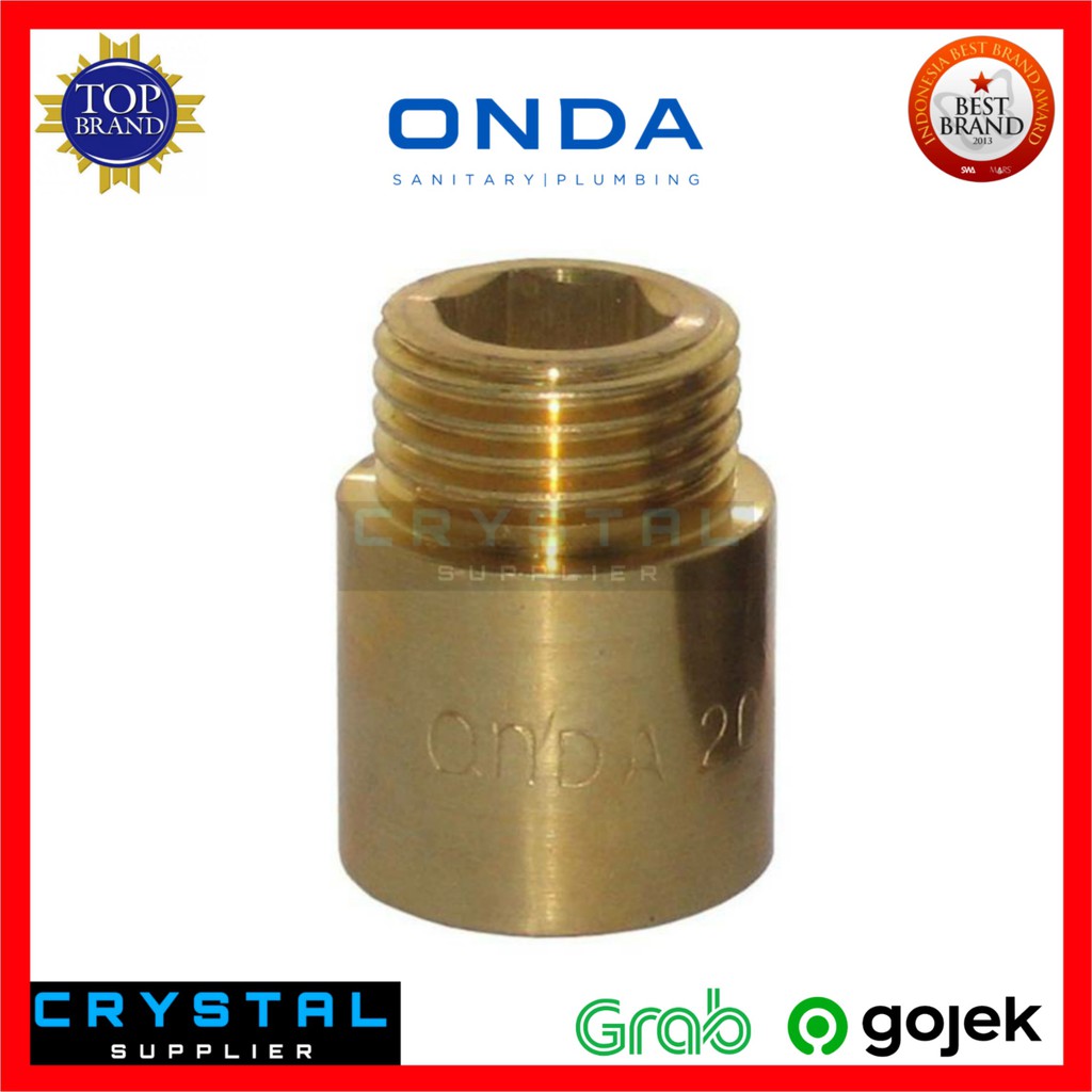 Jual SOK KRAN ONDA 1/2" x 15 mm Kuningan Sok Drat Luar Dalam Sock Nepel Nipple Keran EPG ...