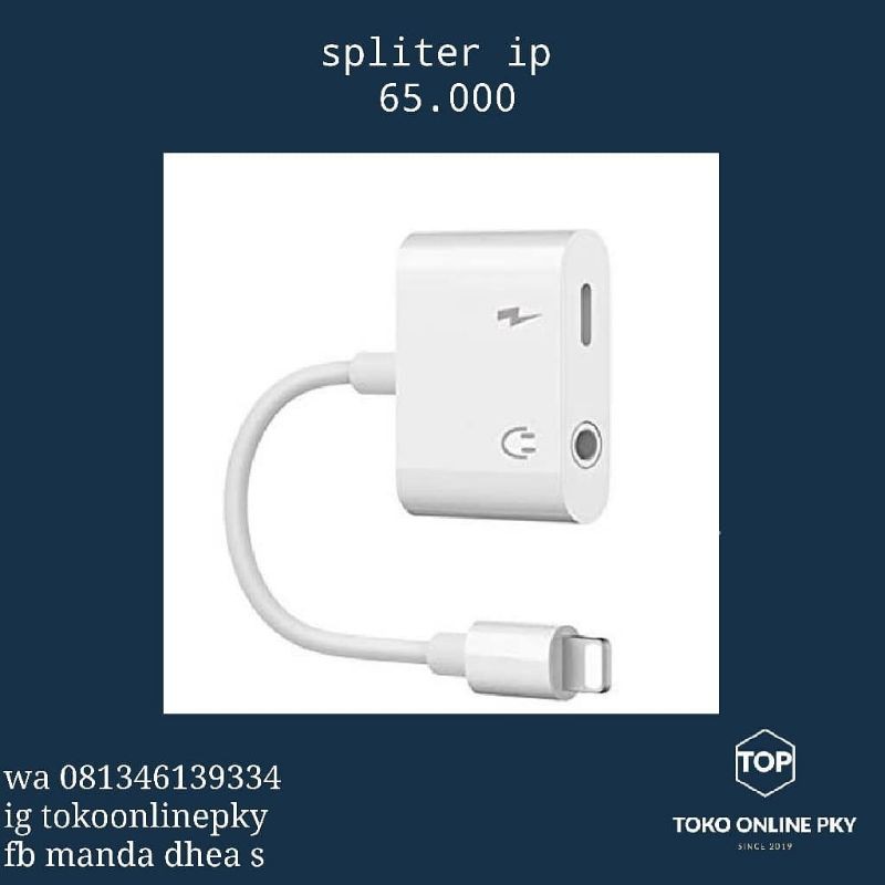Jual adapter spliter iphone lightning to 3.5 MM | Shopee Indonesia